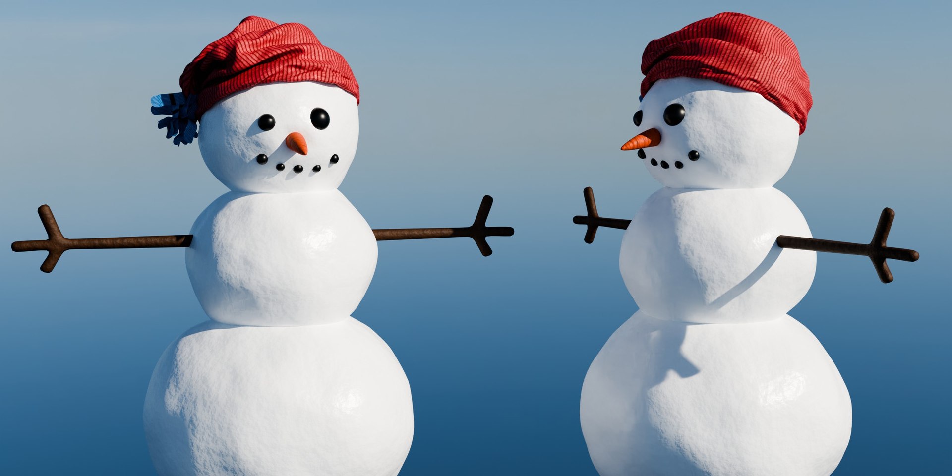 3D Stylized Snowman - Blender Rigged Baked - TurboSquid 2318574