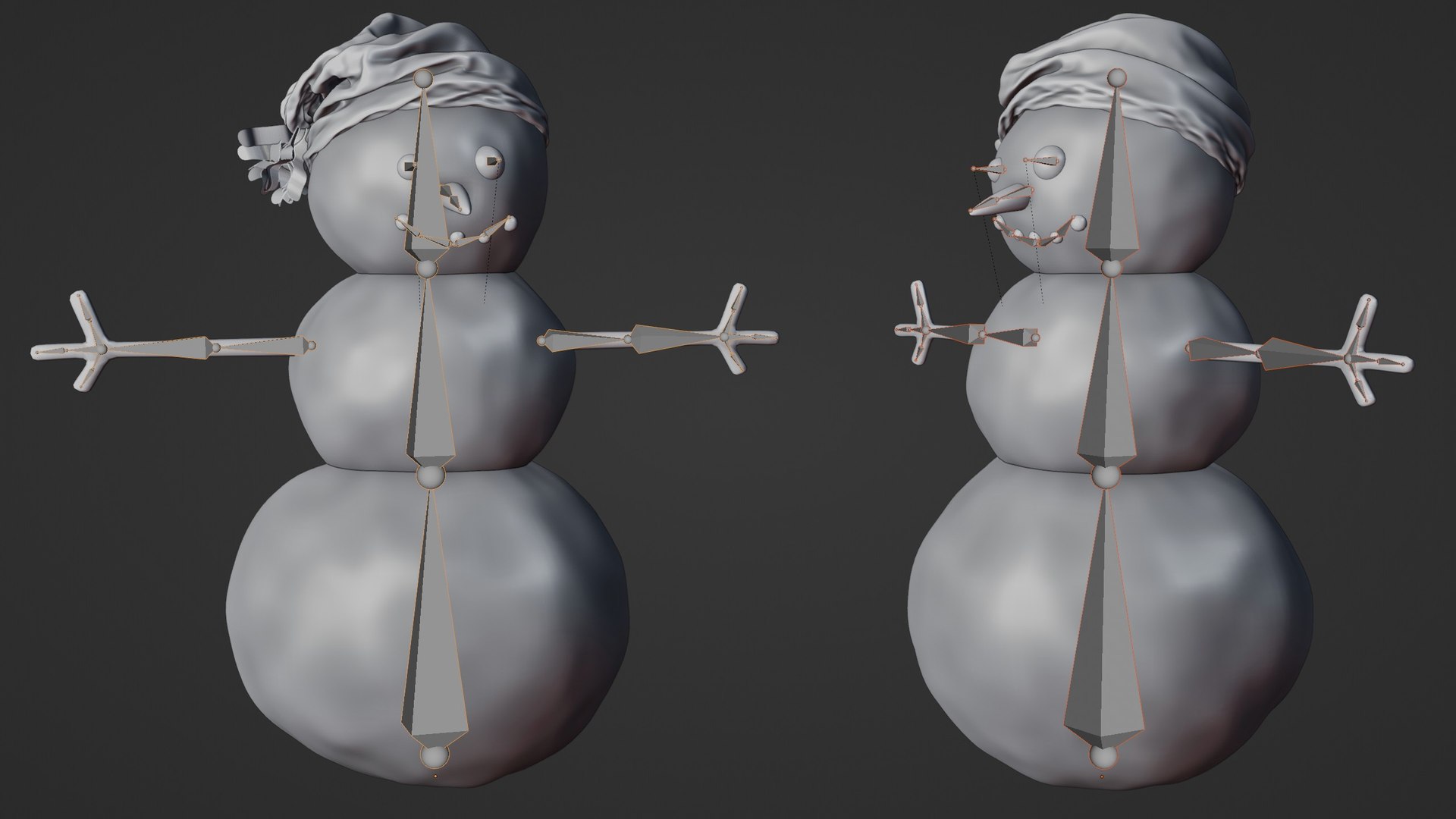 3D Stylized Snowman - Blender Rigged Baked - TurboSquid 2318574