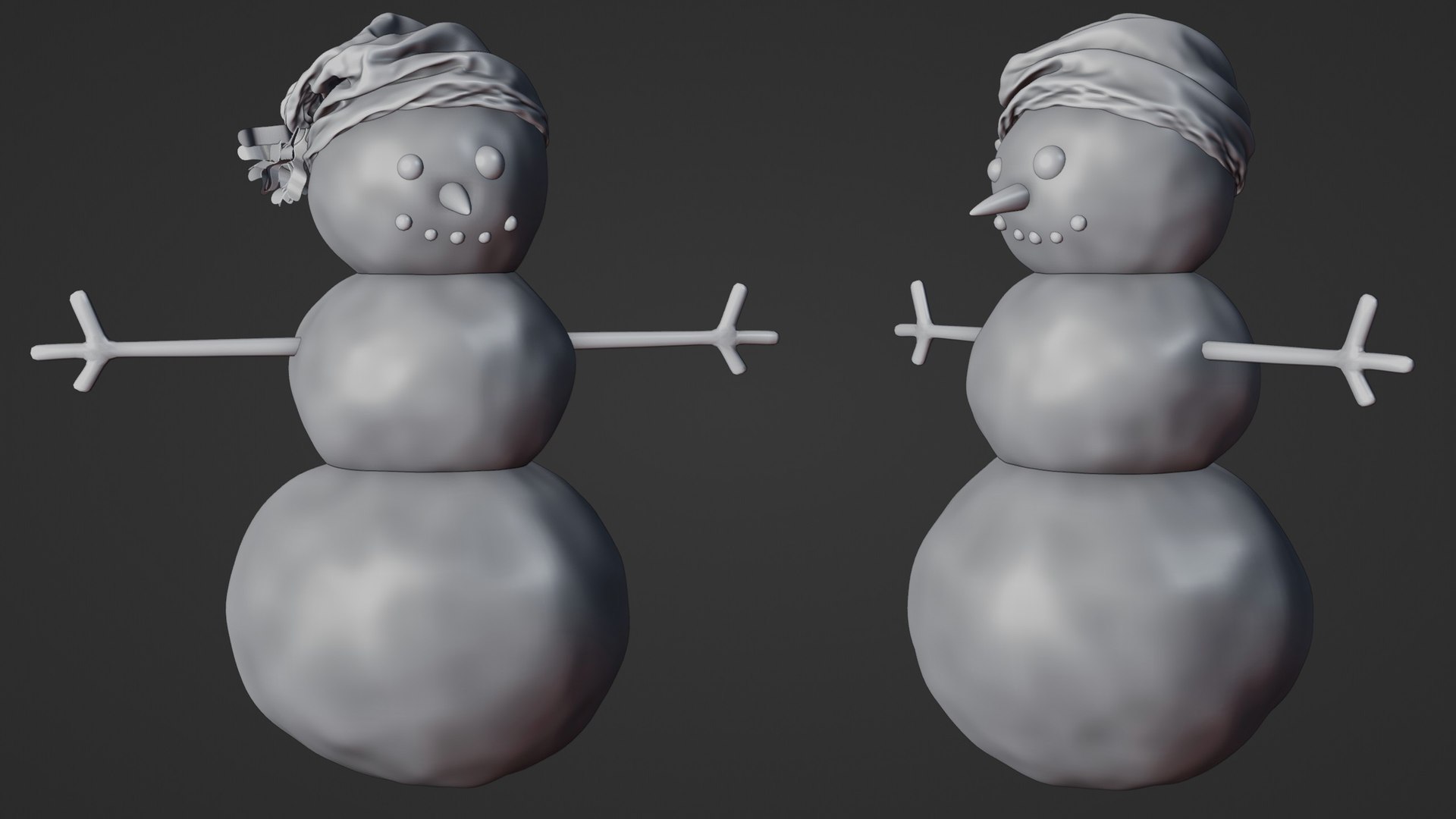 3D Stylized Snowman - Blender Rigged Baked - TurboSquid 2318574