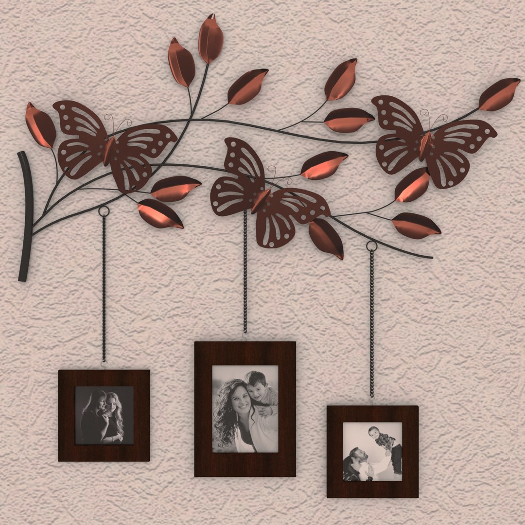 Butterfly Frames Wall Decor 3D Model - TurboSquid 1601534
