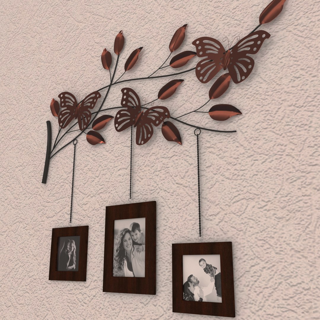 Butterfly Frames Wall Decor 3D Model - TurboSquid 1601534