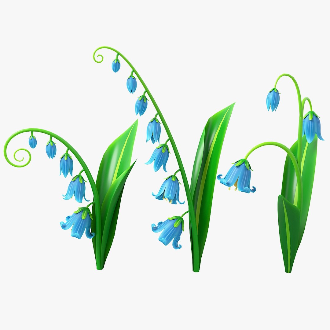 Cartoon Bluebells Flower Collection model - TurboSquid 2052546