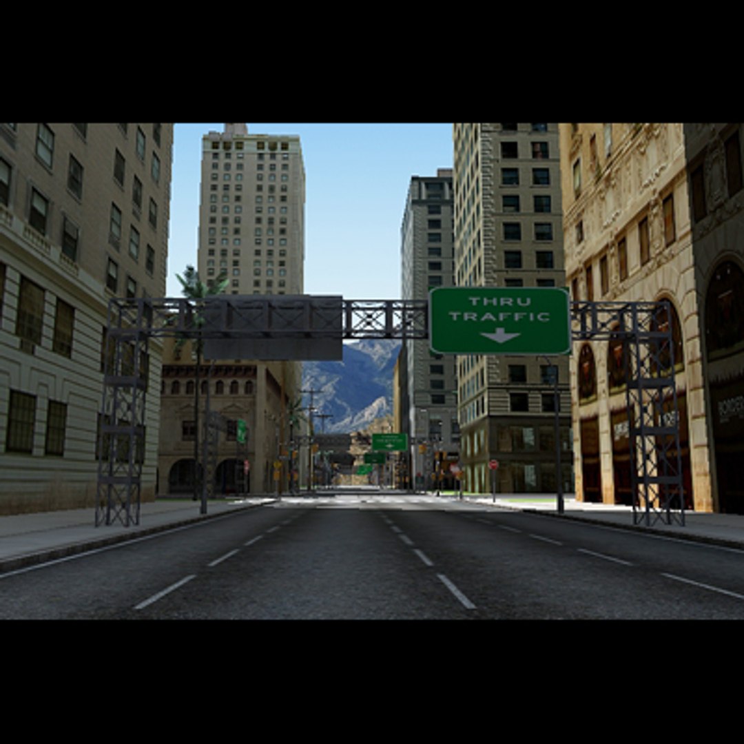 3d City Road Street Building