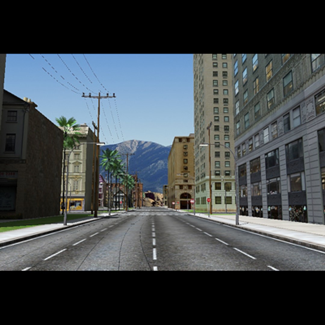 3d City Road Street Building