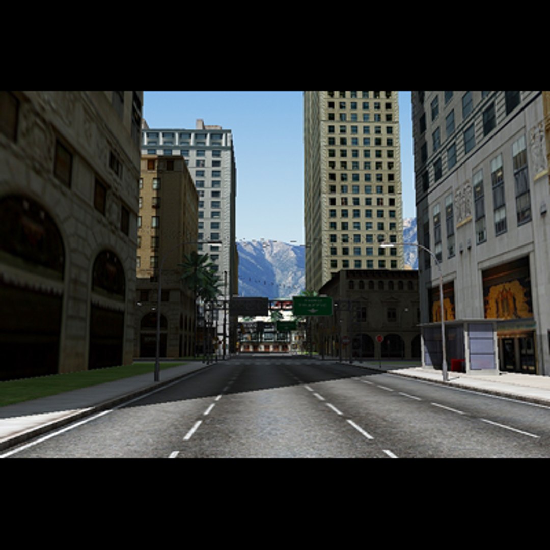 3d City Road Street Building