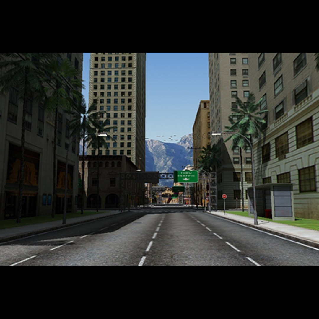 3d City Road Street Building