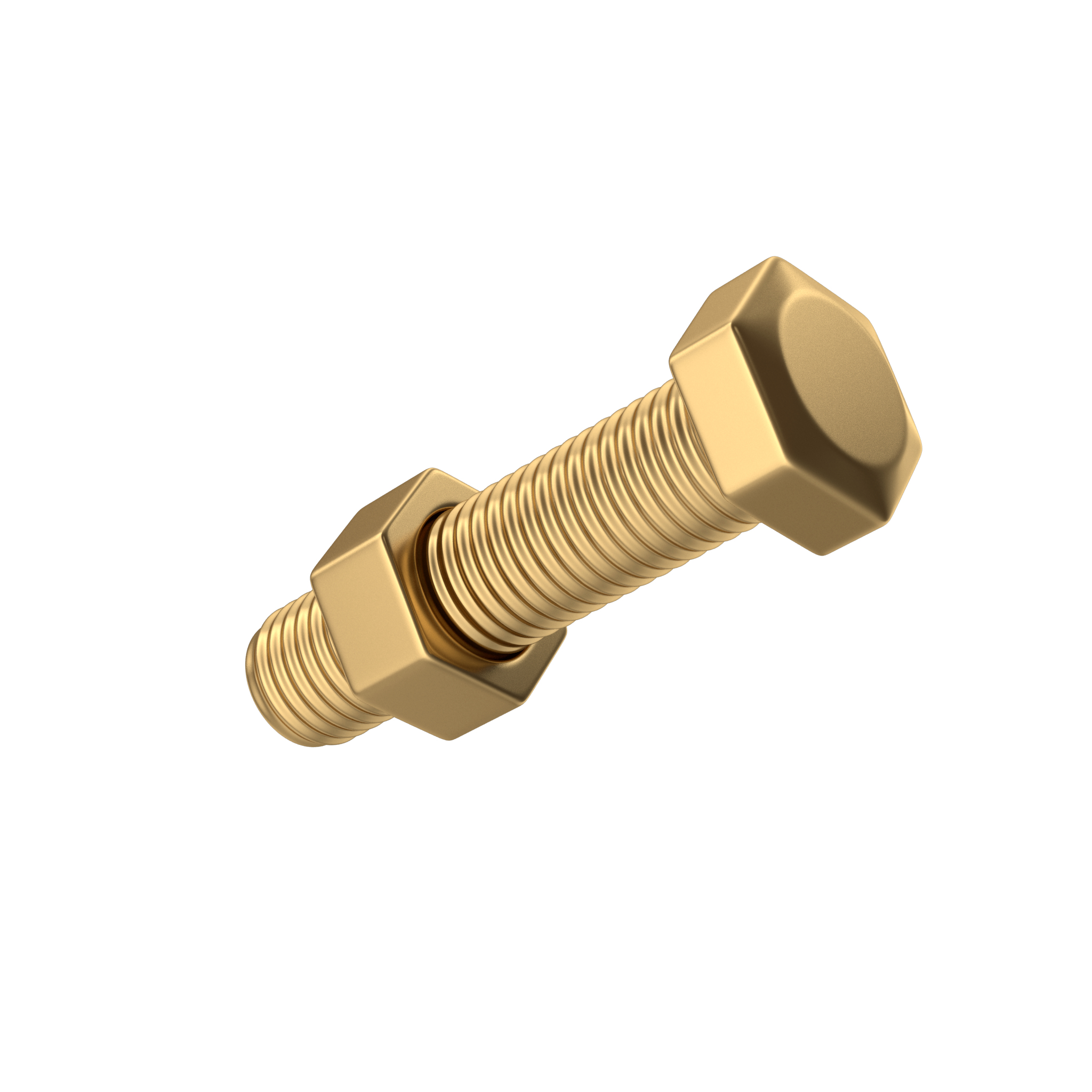 Gold Bolt With Nut 3D - TurboSquid 1896841