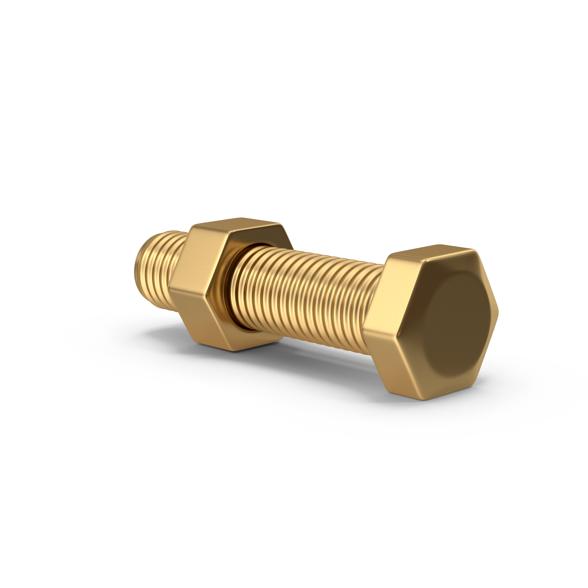 Gold Bolt With Nut 3D - TurboSquid 1896841