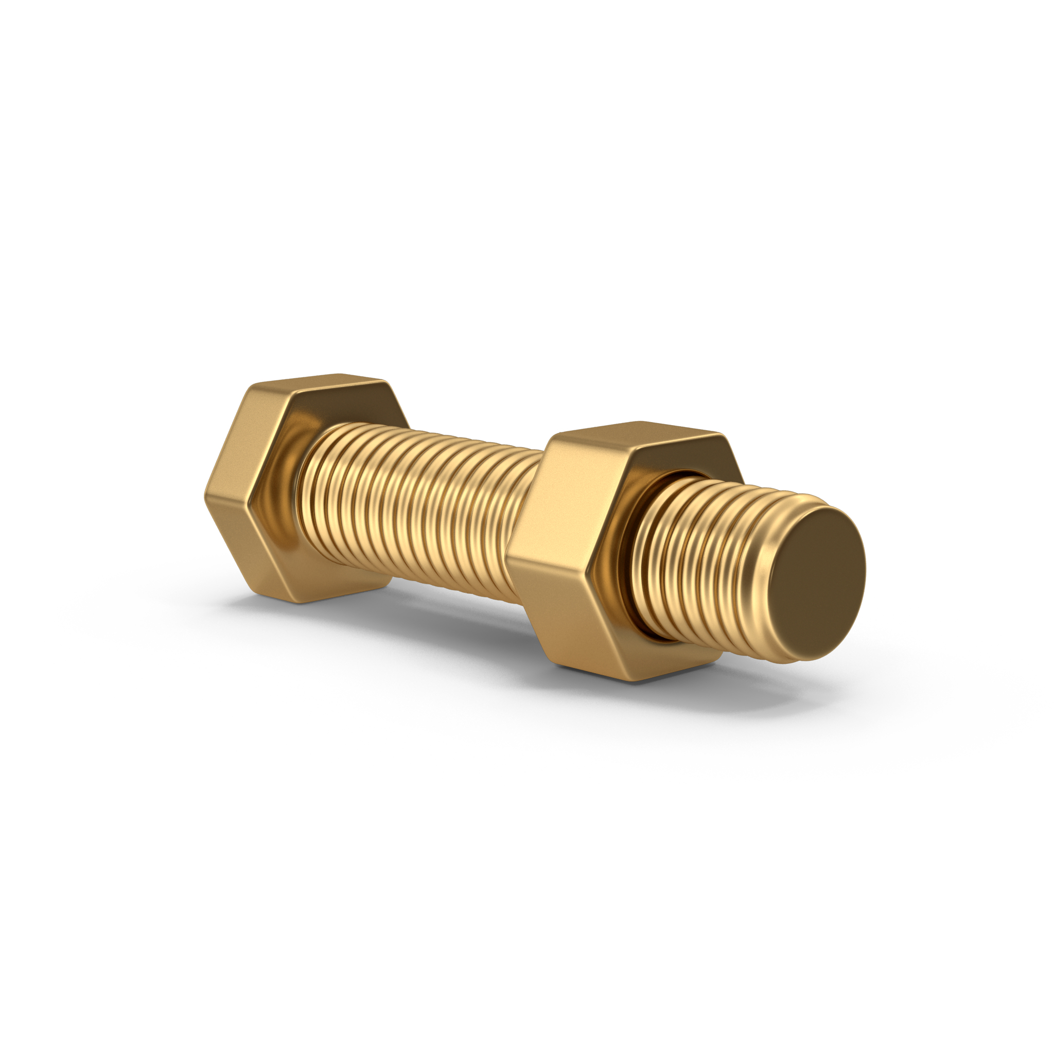 Gold Bolt With Nut 3D - TurboSquid 1896841