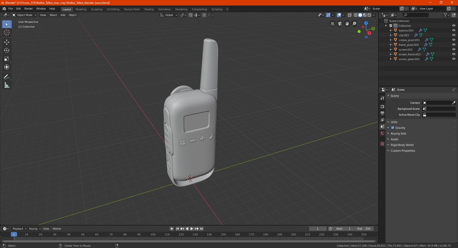 Walkie Talkie Portable Radio 3D Model - TurboSquid 1625228
