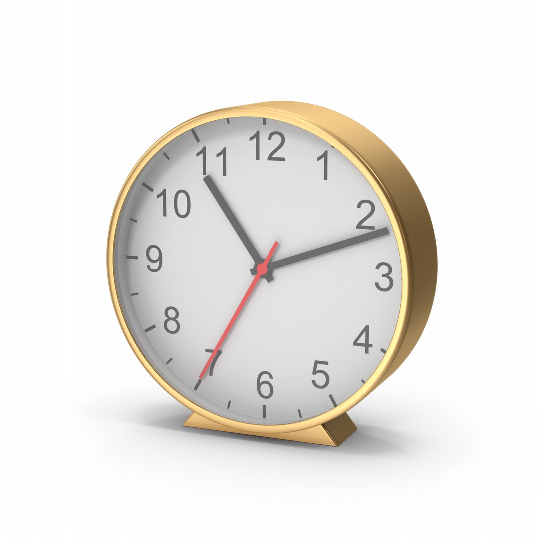 Gold Table Clock model - TurboSquid 1861668