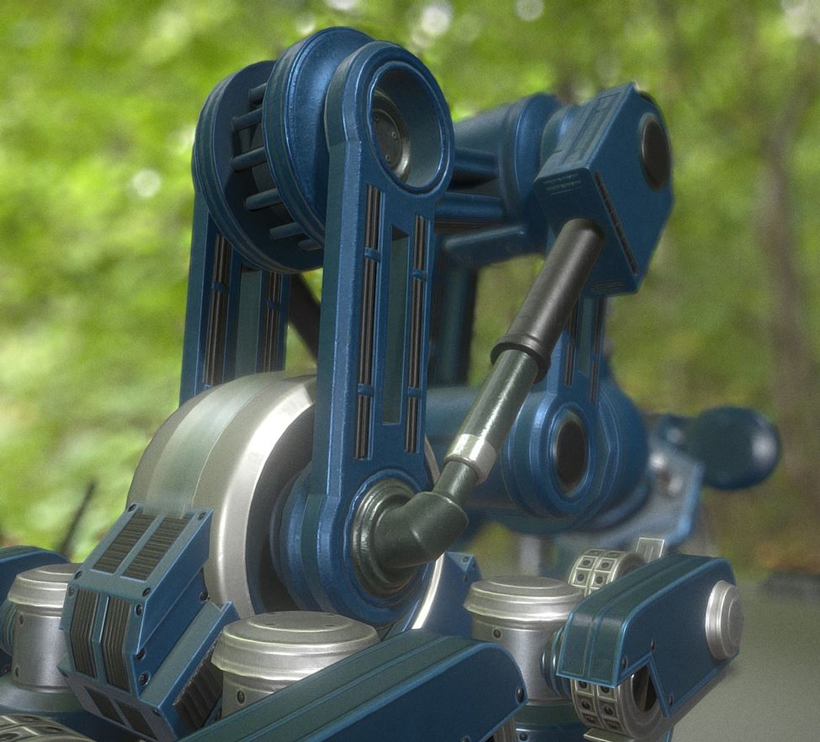 3d Model Walking Mech Neck Blue