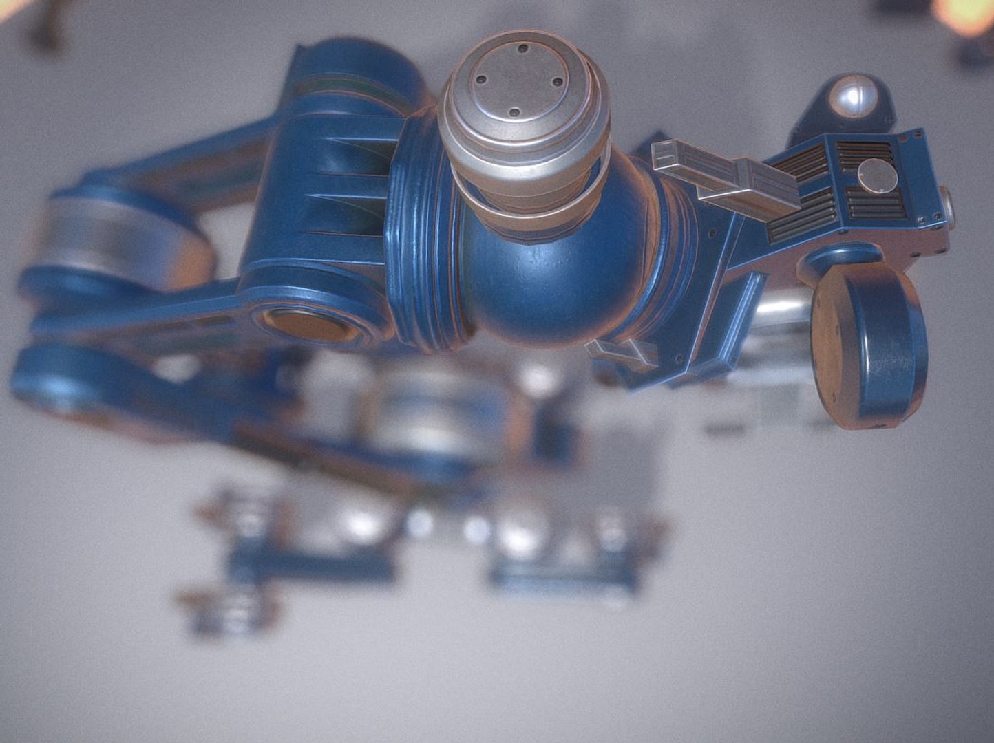 3d Model Walking Mech Neck Blue