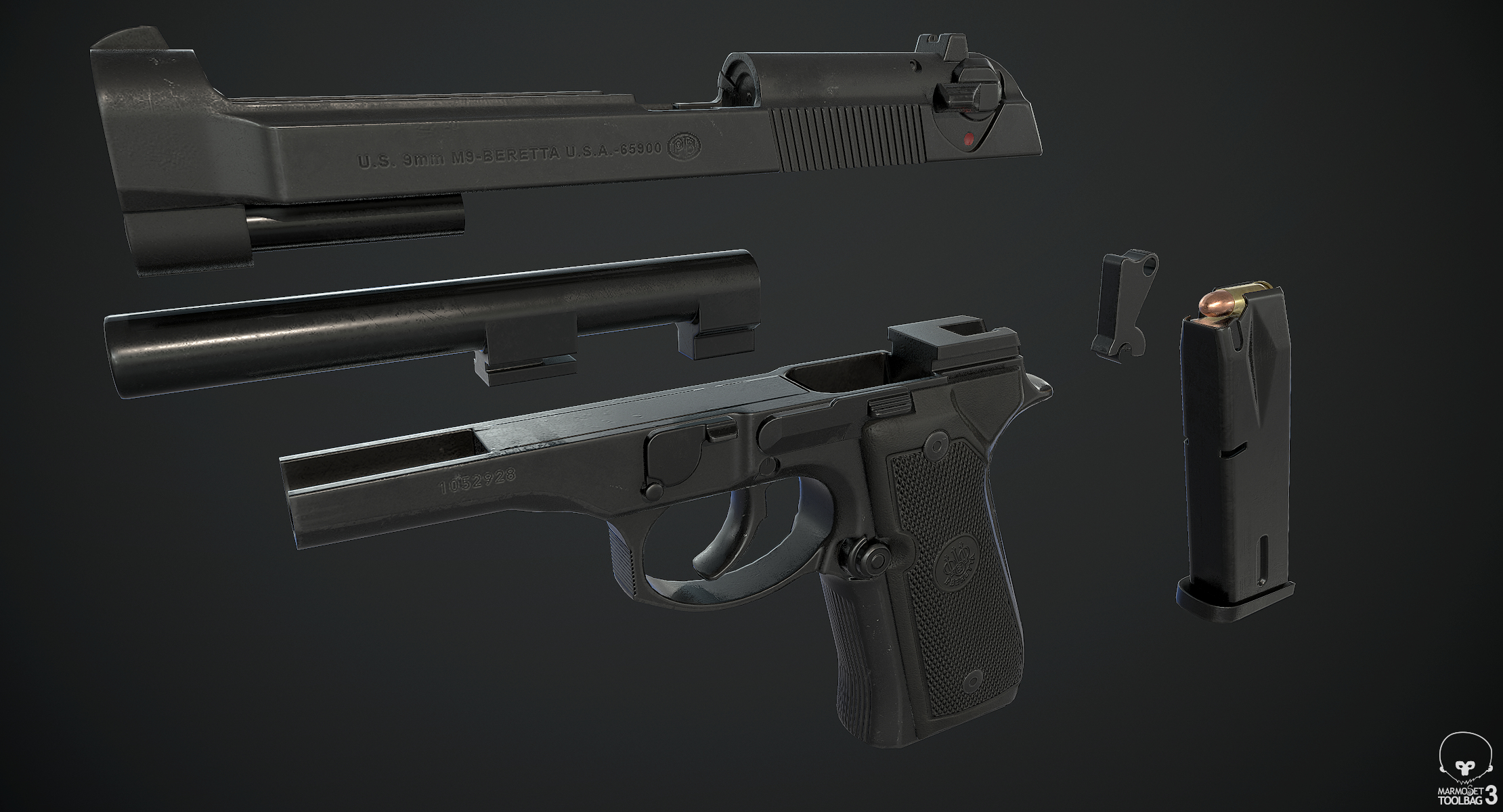 m9 pistol 3d model