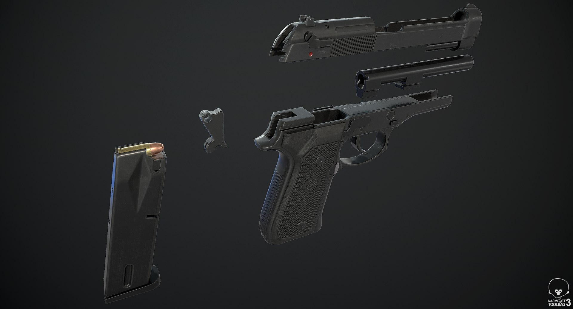m9 pistol 3d model