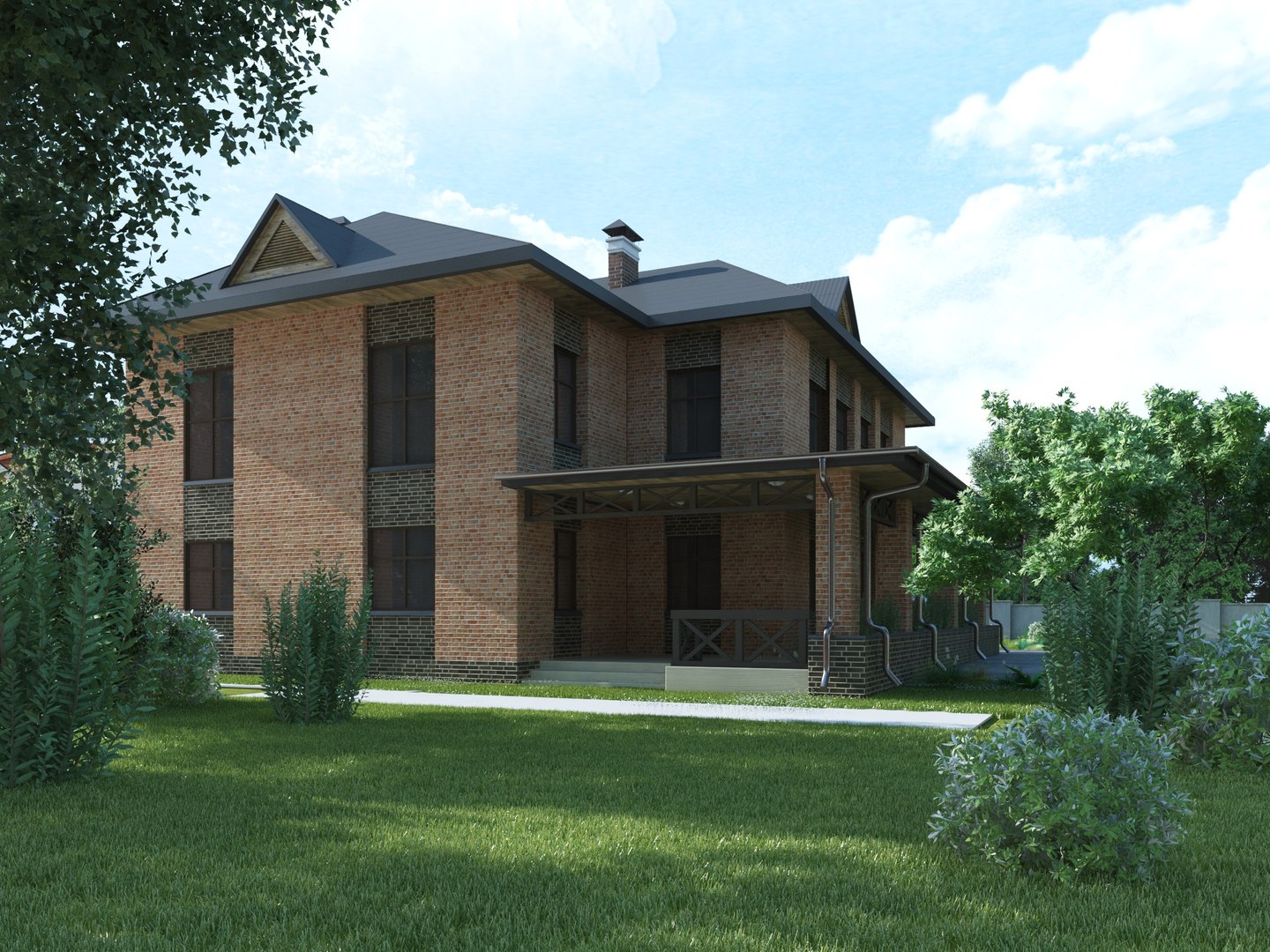 Free Modern Country House 3D Model - TurboSquid 1233213