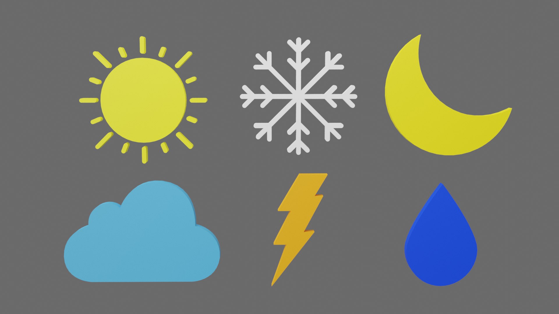 3D Weather Icon Pack - TurboSquid 2043164