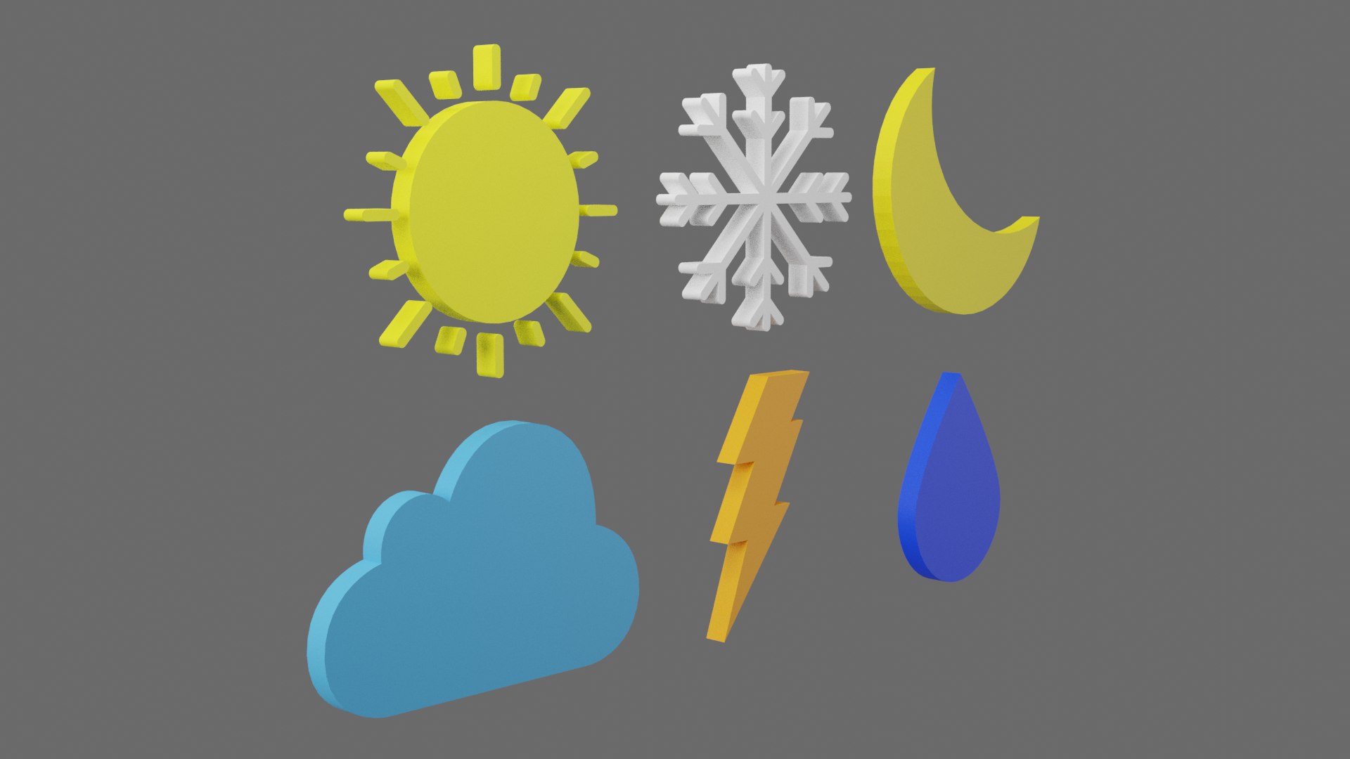3D Weather Icon Pack - TurboSquid 2043164