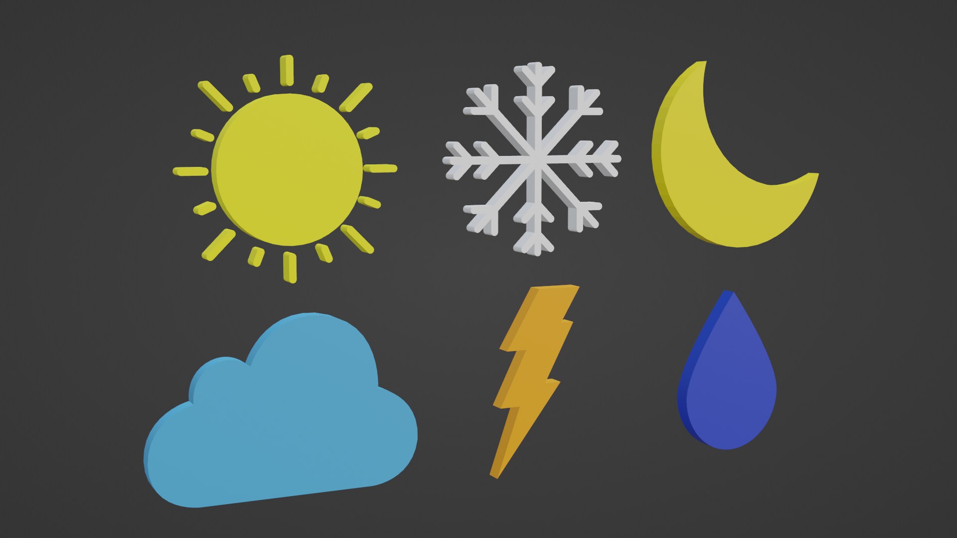 3D Weather Icon Pack - TurboSquid 2043164