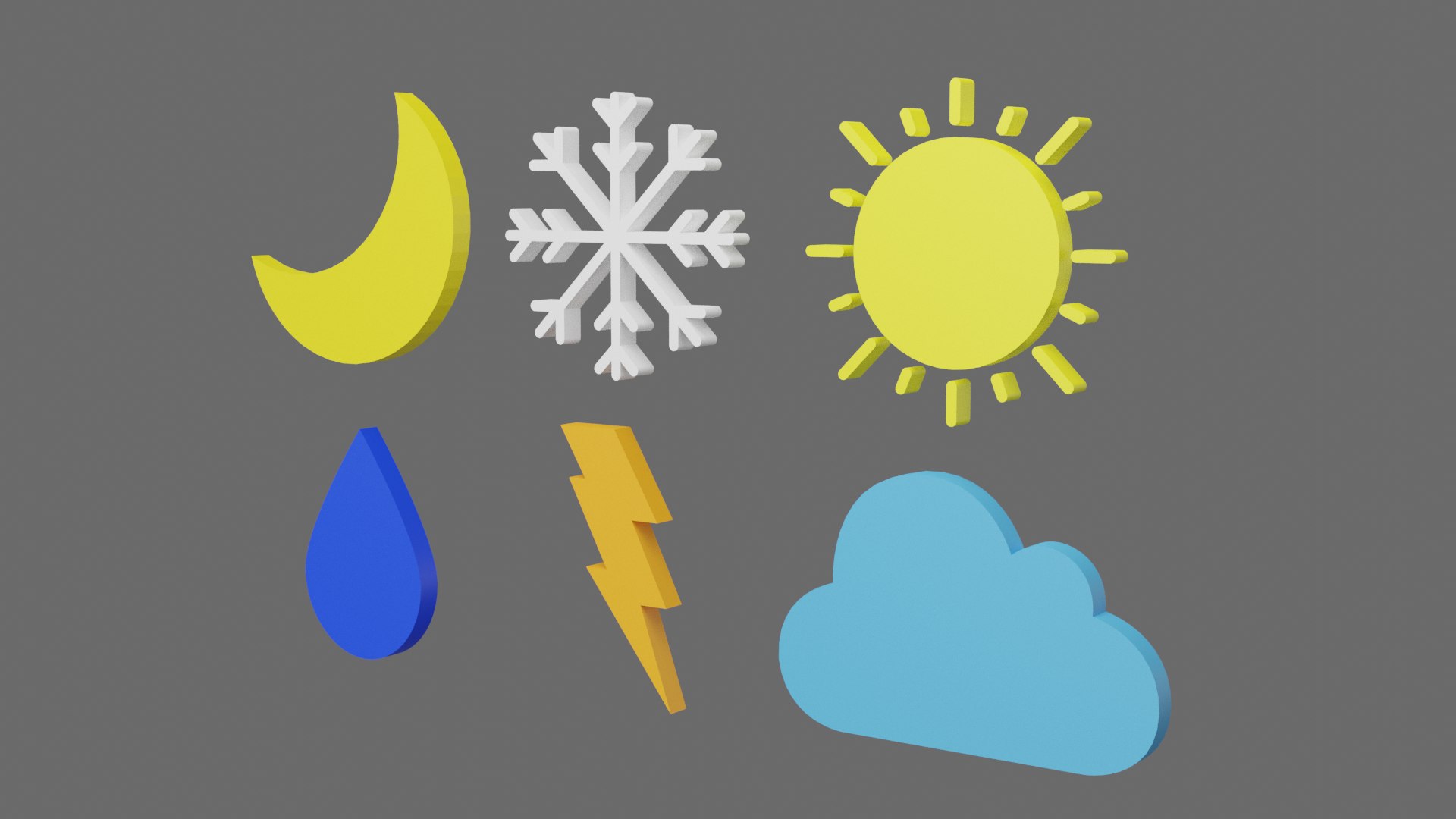 3D Weather Icon Pack - TurboSquid 2043164