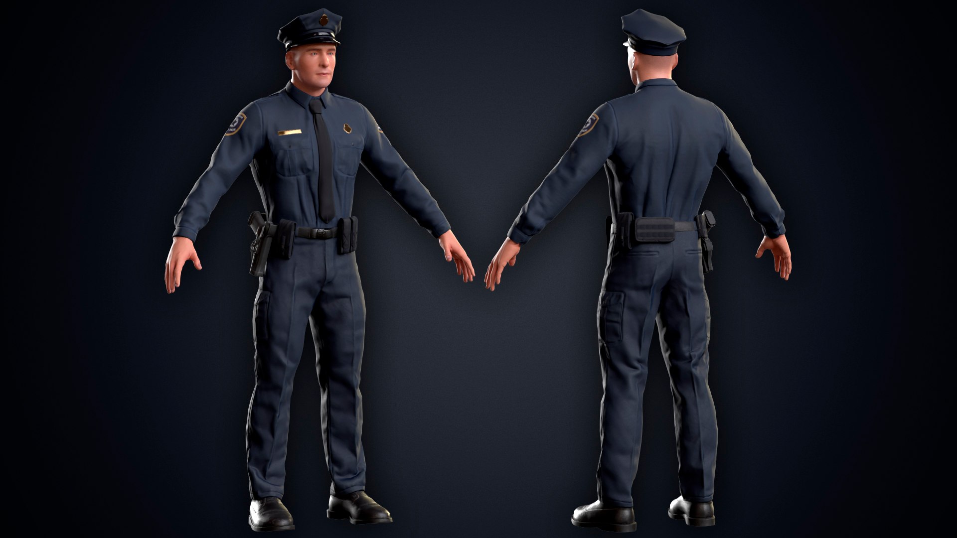 3D Policeman Officer Rigged Model - TurboSquid 2174157
