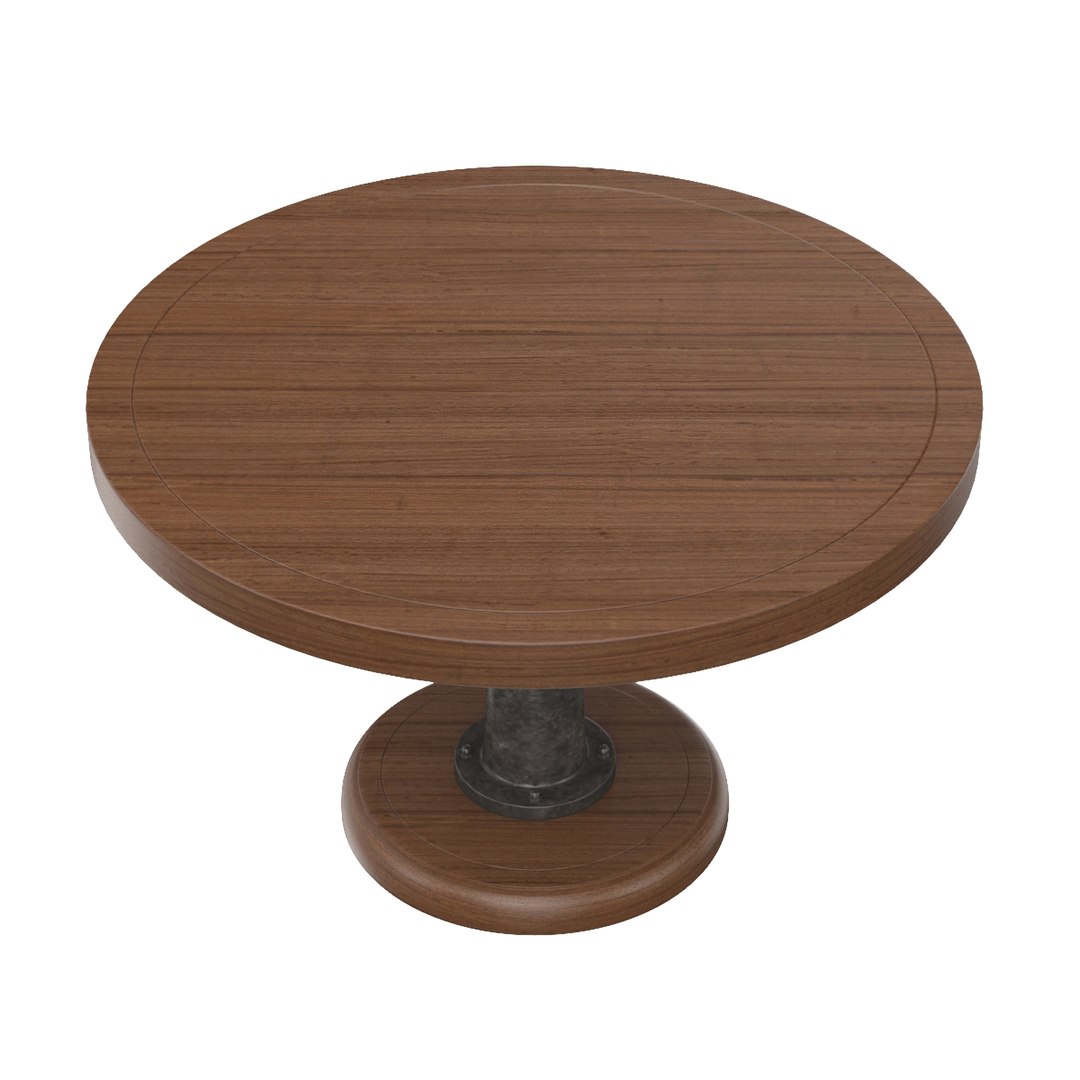 3D Model Noir Yacht Dining Table With Cast Pedestal 48inch - TurboSquid ...