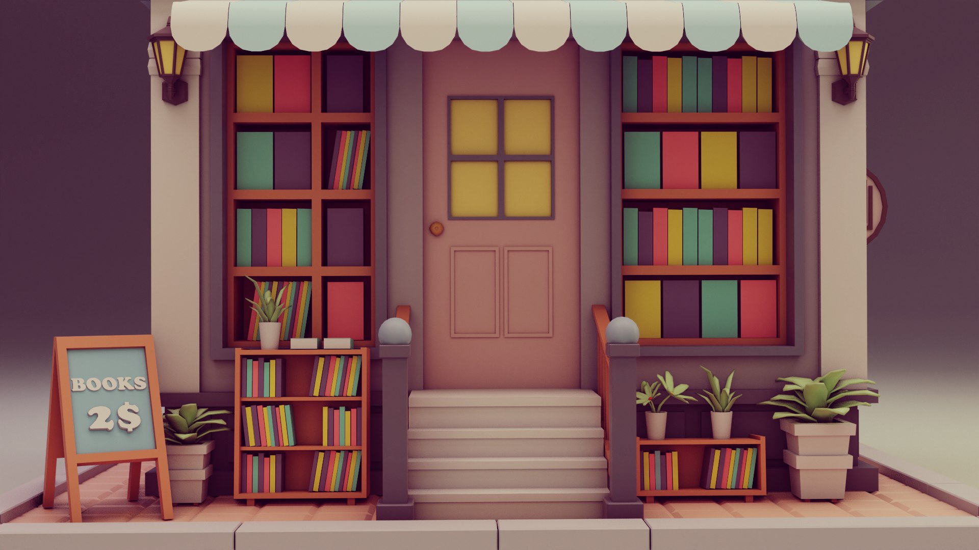 Cartoon bookstore 01 3D model - TurboSquid 2161500