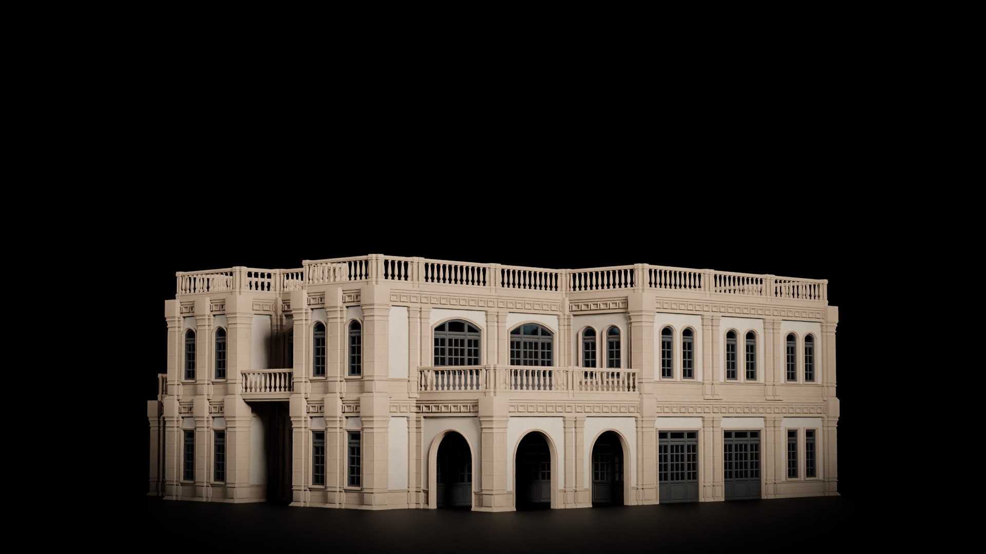 CLASSIC EUROPEAN KITBASH 04 MODULAR BUILDING WITH INTERIOR 3D Model ...