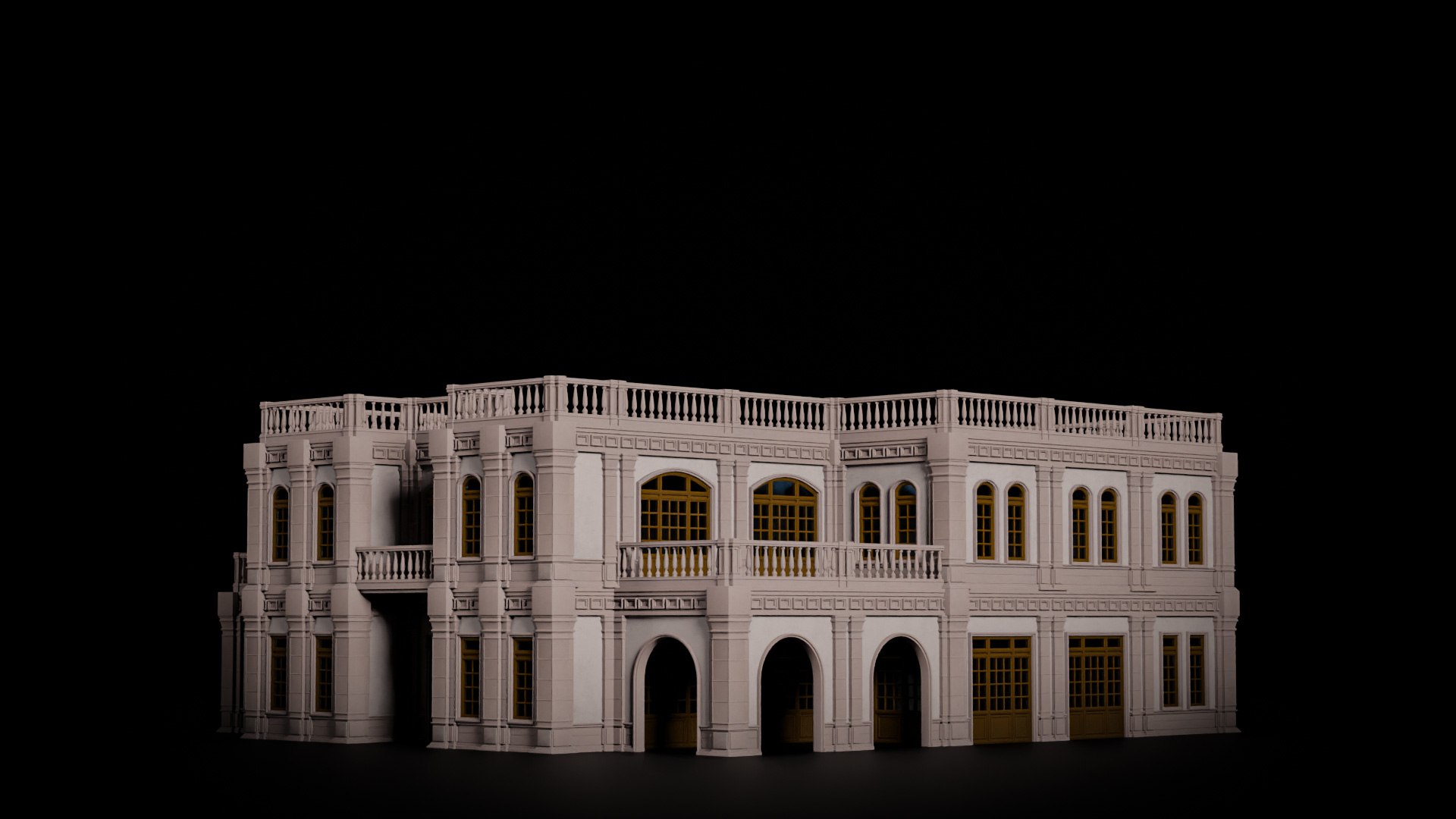 CLASSIC EUROPEAN KITBASH 04 MODULAR BUILDING WITH INTERIOR 3D Model ...