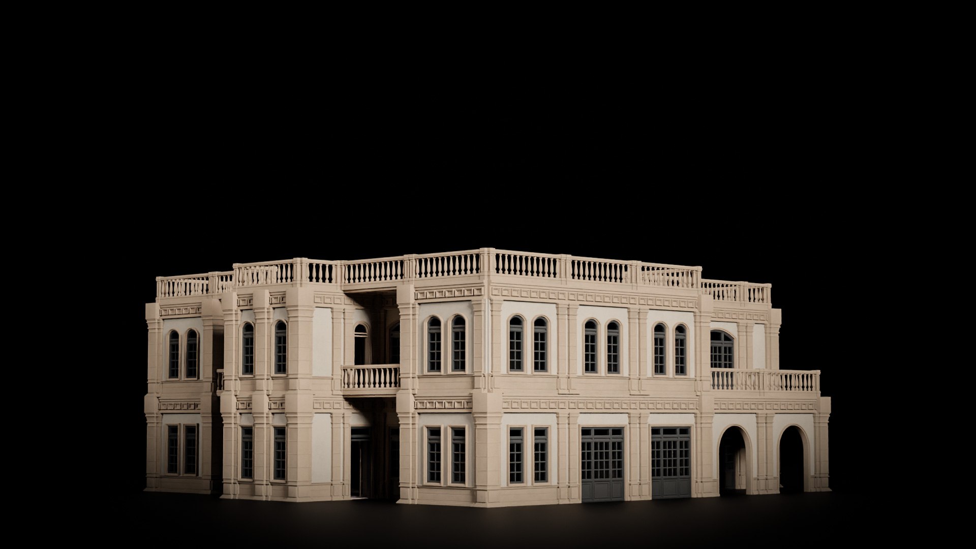 CLASSIC EUROPEAN KITBASH 04 MODULAR BUILDING WITH INTERIOR 3D Model ...