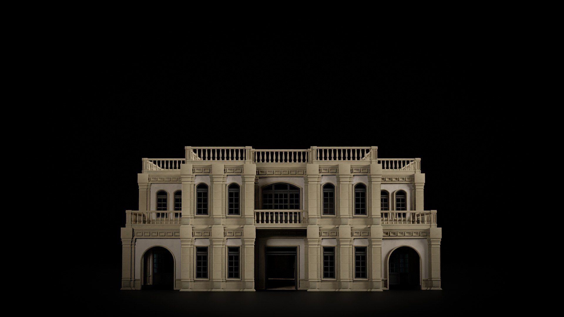 CLASSIC EUROPEAN KITBASH 04 MODULAR BUILDING WITH INTERIOR 3D Model ...