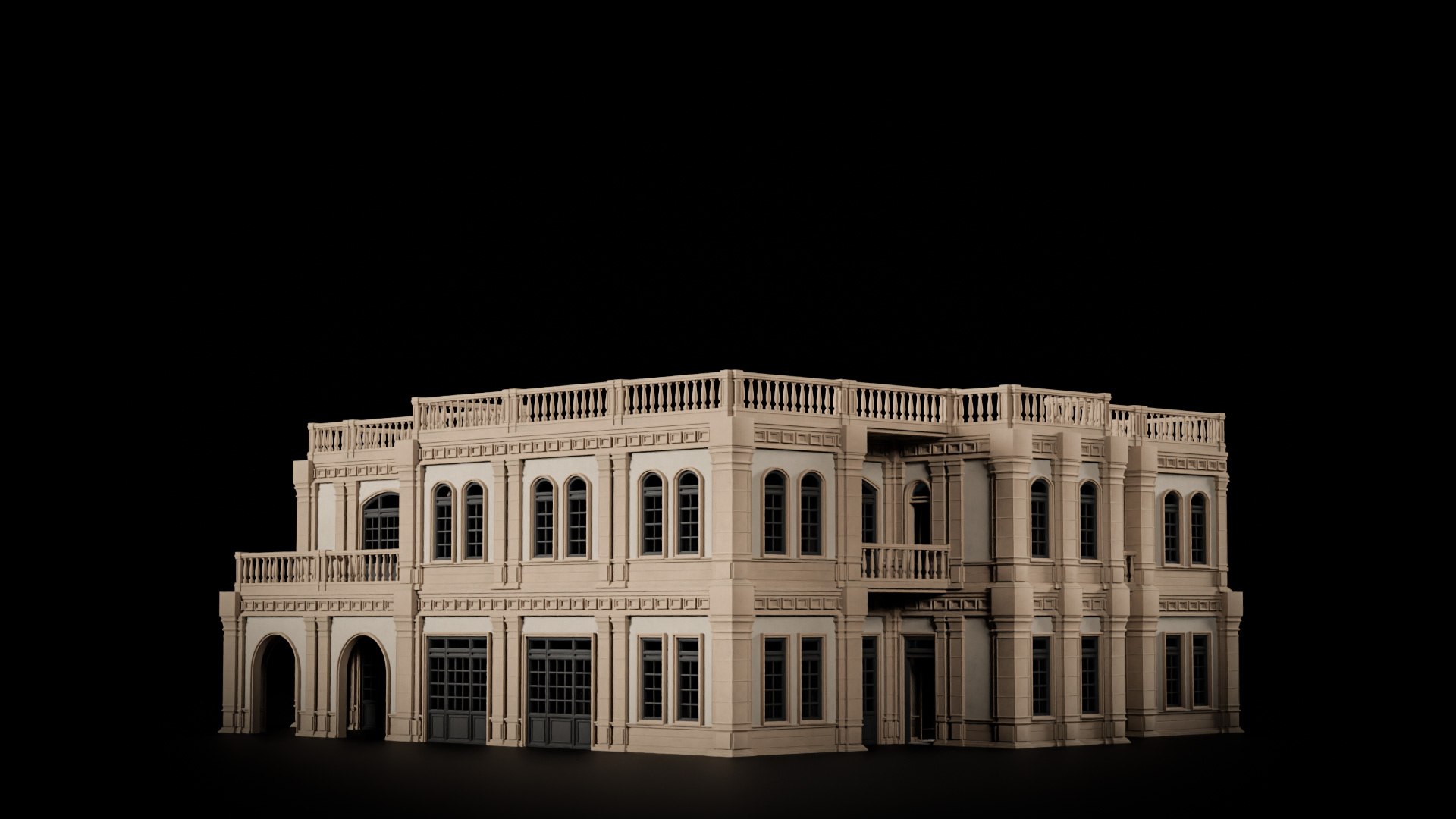 CLASSIC EUROPEAN KITBASH 04 MODULAR BUILDING WITH INTERIOR 3D Model ...