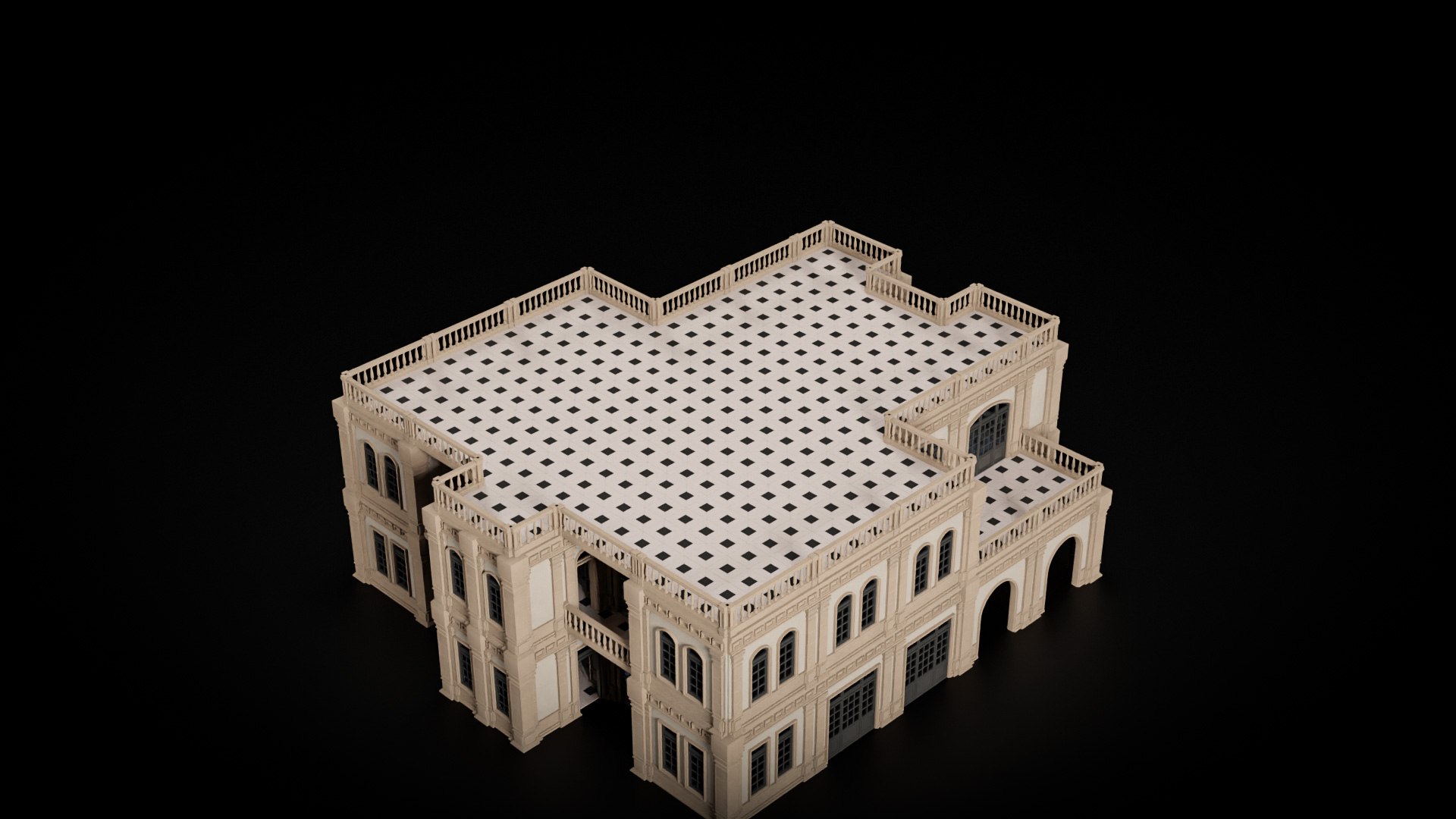 CLASSIC EUROPEAN KITBASH 04 MODULAR BUILDING WITH INTERIOR 3D Model ...