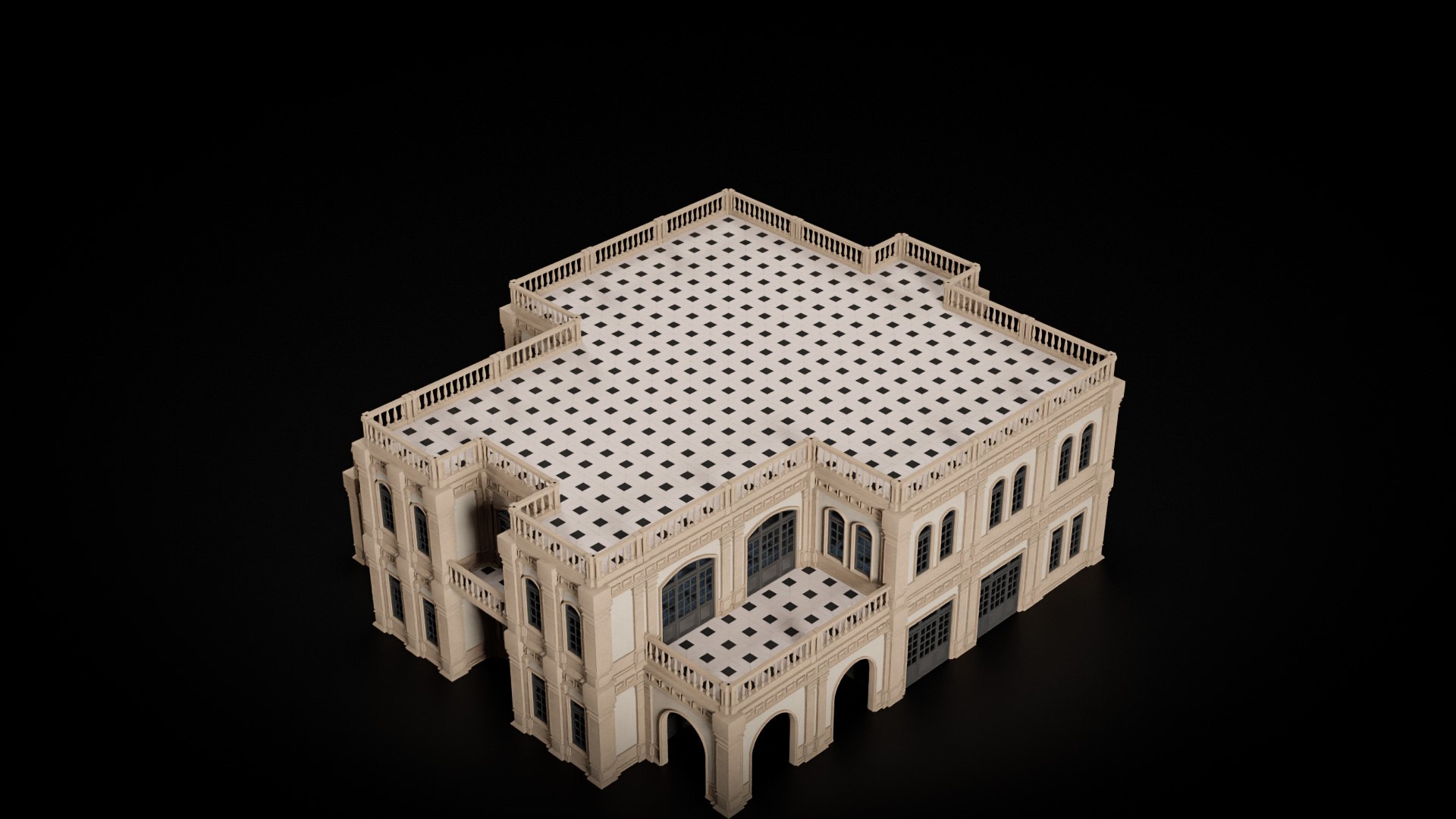 CLASSIC EUROPEAN KITBASH 04 MODULAR BUILDING WITH INTERIOR 3D Model ...