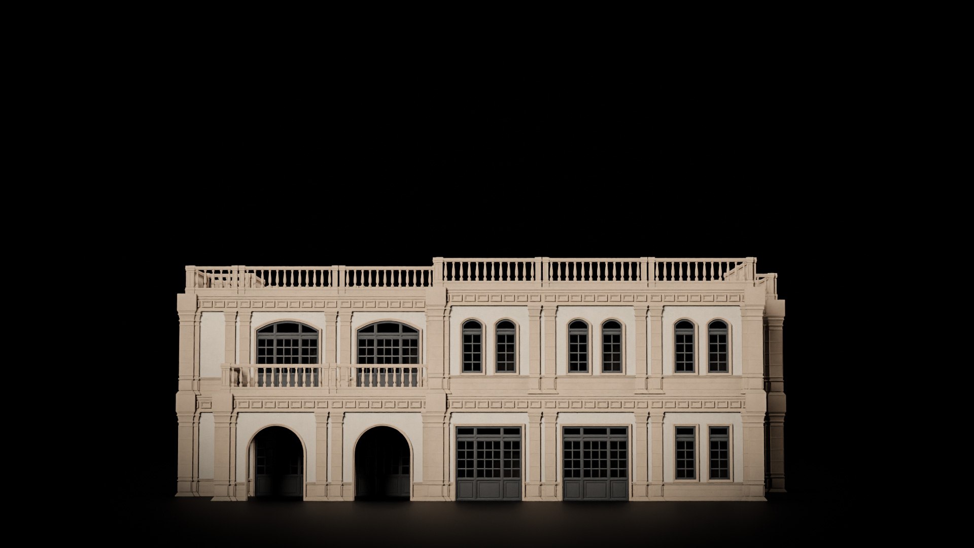 CLASSIC EUROPEAN KITBASH 04 MODULAR BUILDING WITH INTERIOR 3D Model ...