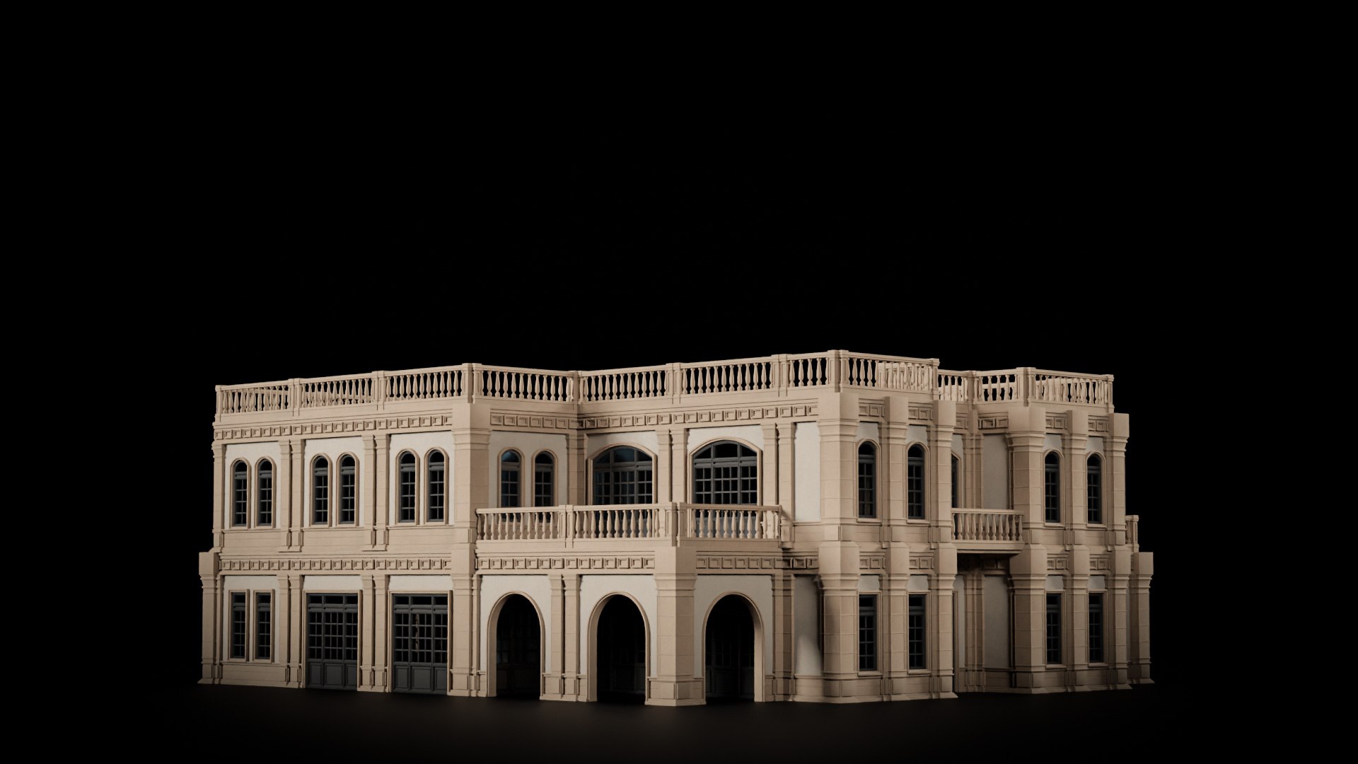 CLASSIC EUROPEAN KITBASH 04 MODULAR BUILDING WITH INTERIOR 3D Model ...