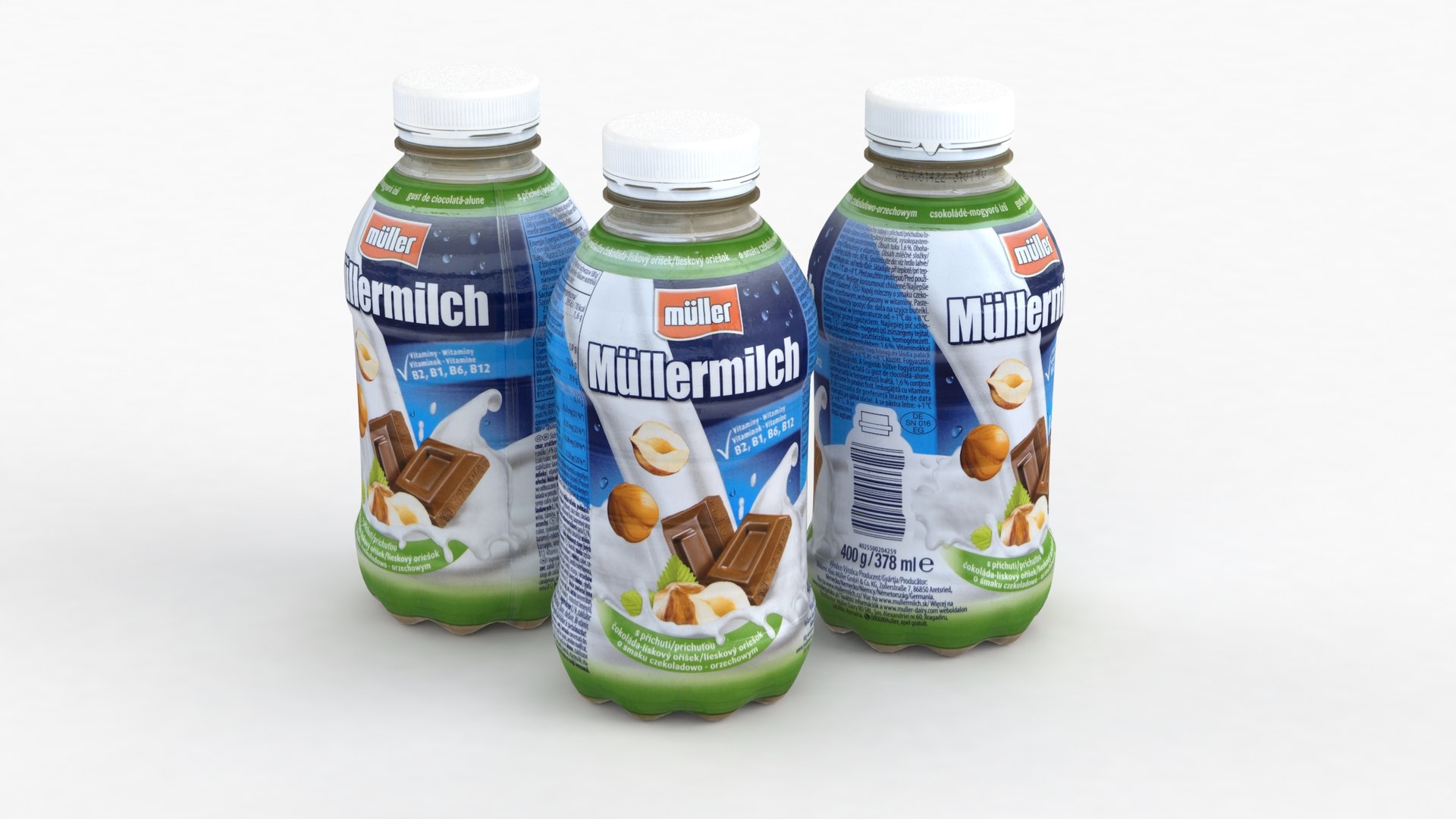 Dairy Bottle Mullermilch Hazelnut 330ml 2024 3D Model - TurboSquid 2277814