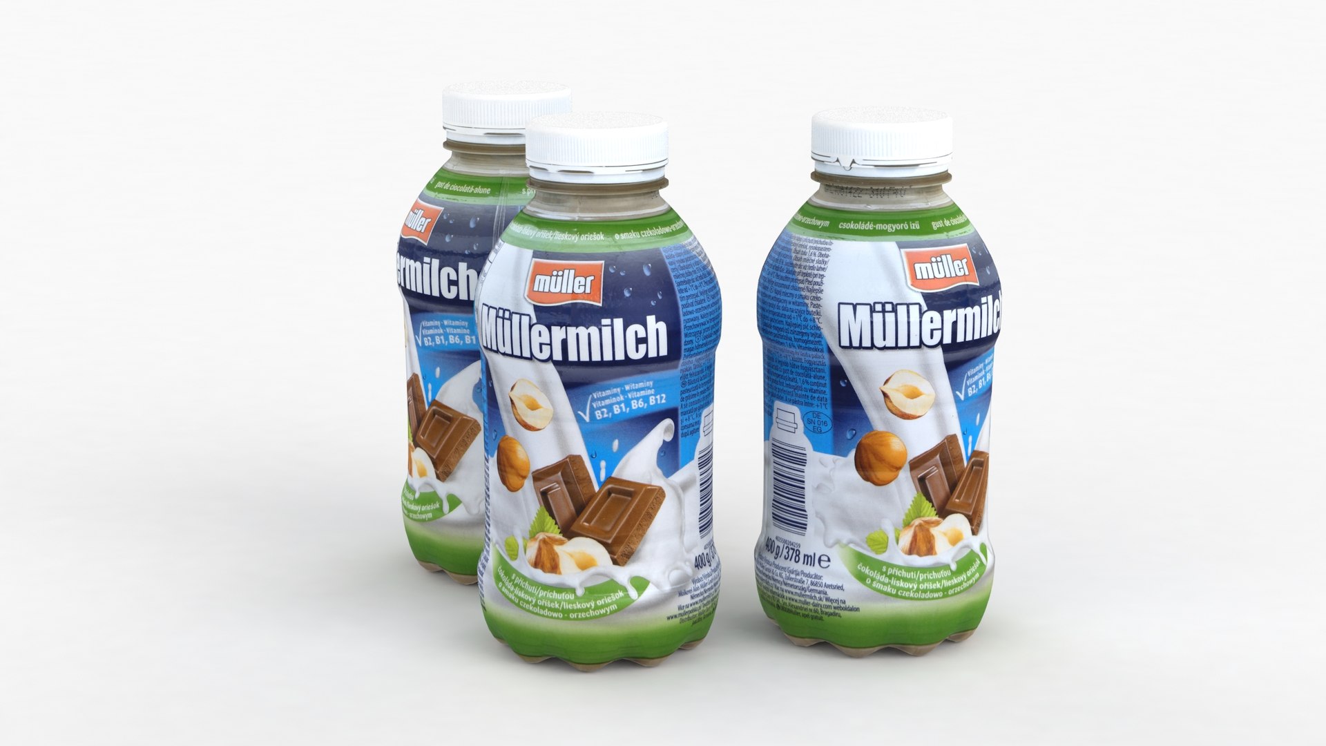Dairy Bottle Mullermilch Hazelnut 330ml 2024 3D Model - TurboSquid 2277814
