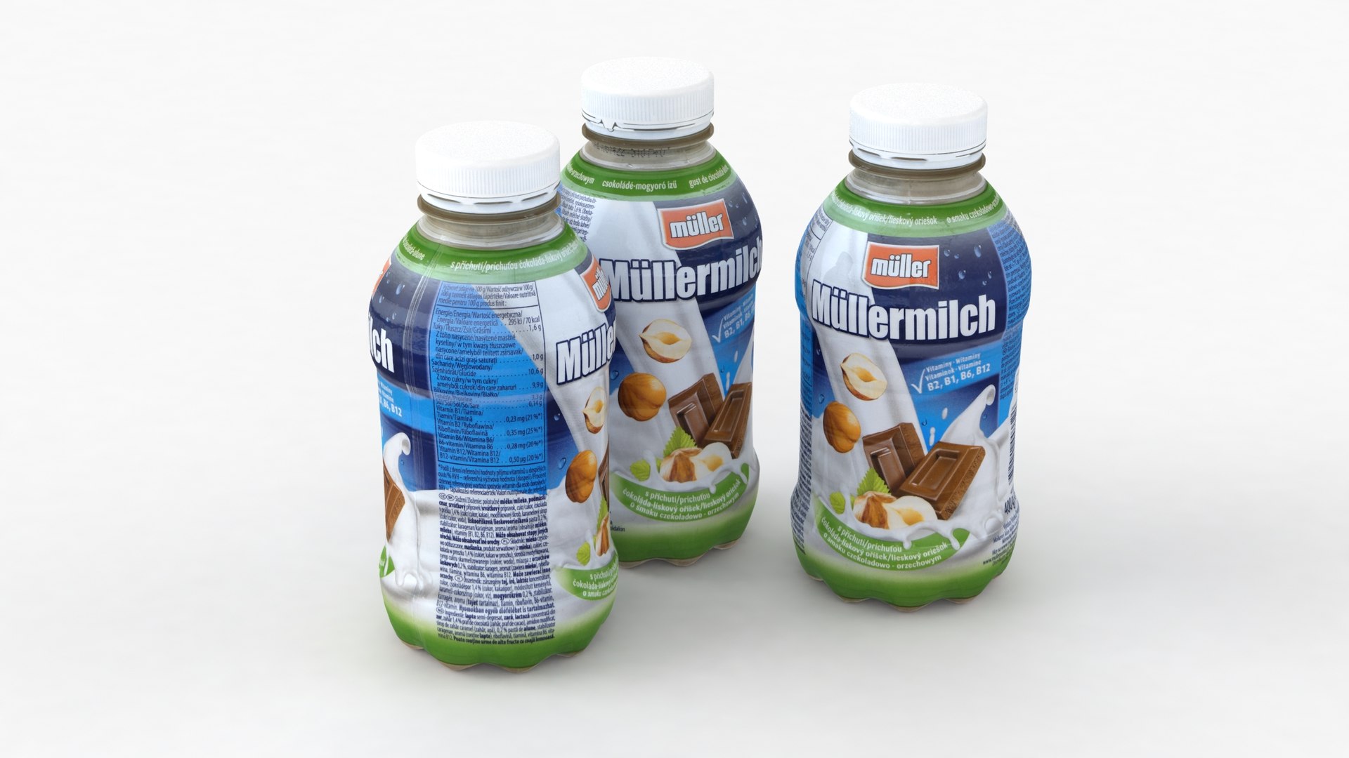 Dairy Bottle Mullermilch Hazelnut 330ml 2024 3D Model - TurboSquid 2277814