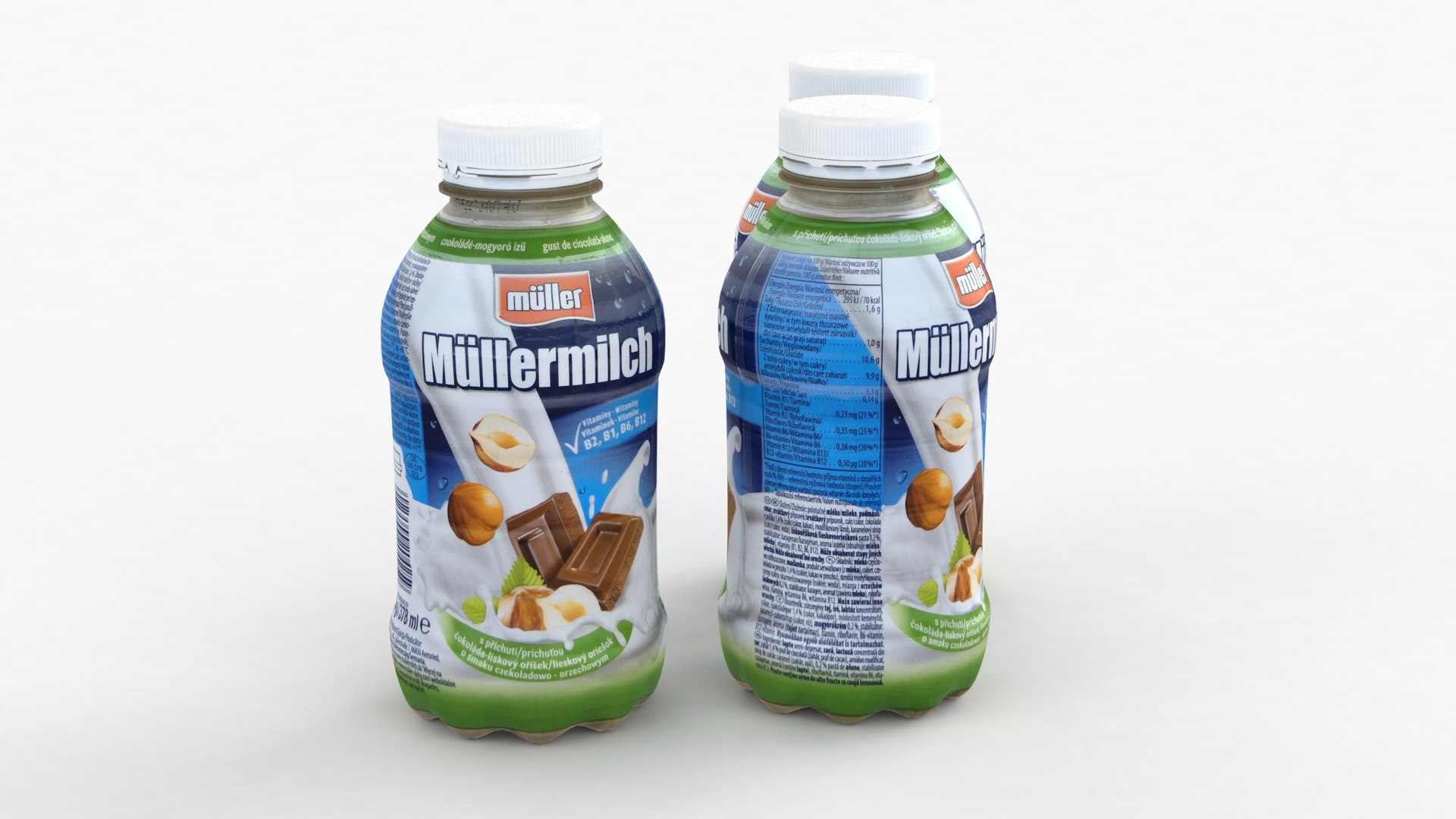 Dairy Bottle Mullermilch Hazelnut 330ml 2024 3D Model - TurboSquid 2277814