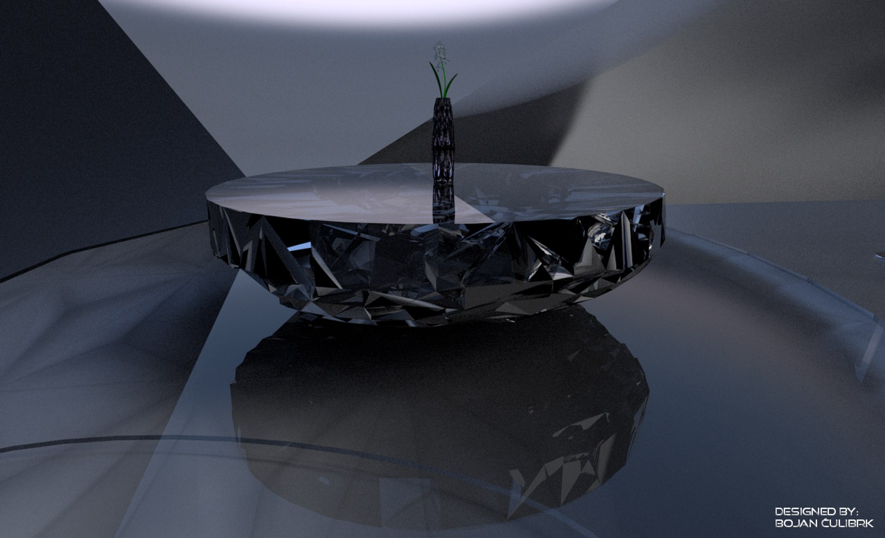 3d black star table