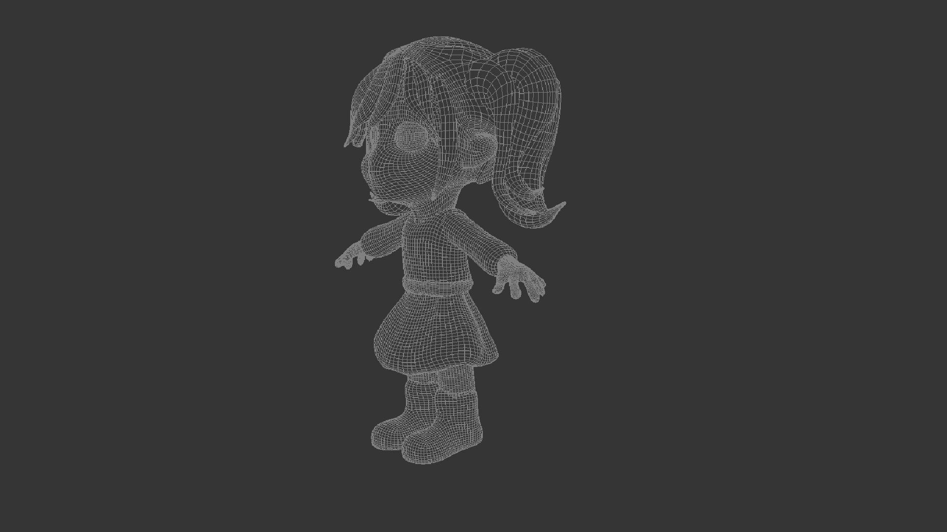 Cartoon Girl 3d Model Turbosquid 2193681