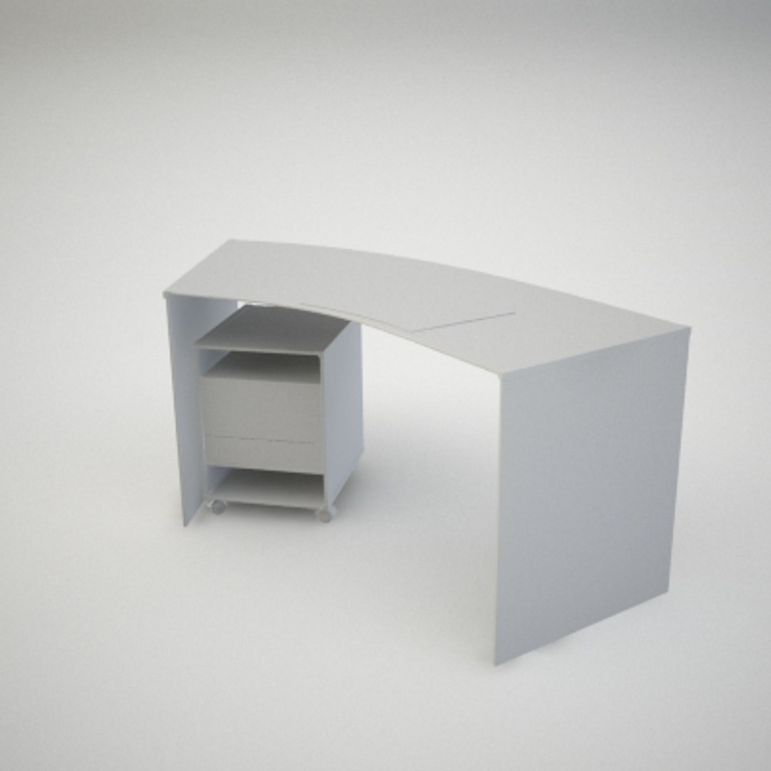 3d Model Curved Office Table