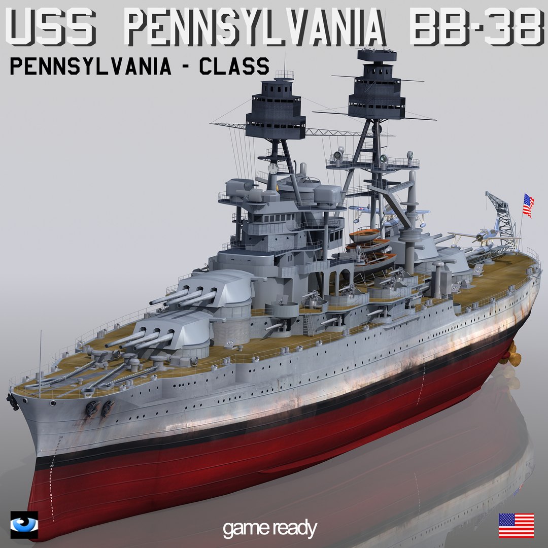 USS Pennsylvania BB-38 Pennsylvania Class 3D Model - TurboSquid 2083776