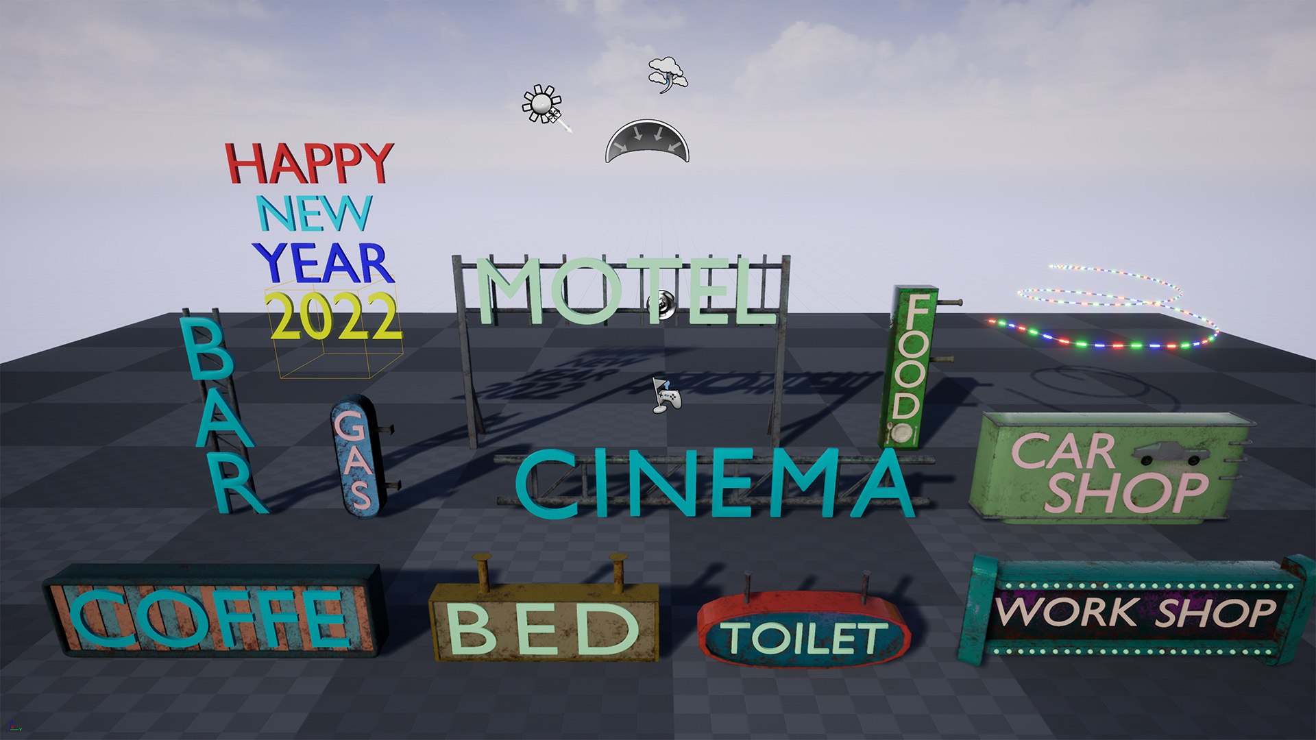 Metal Advertisement Signs 12 Assets 3D Model - TurboSquid 2111441