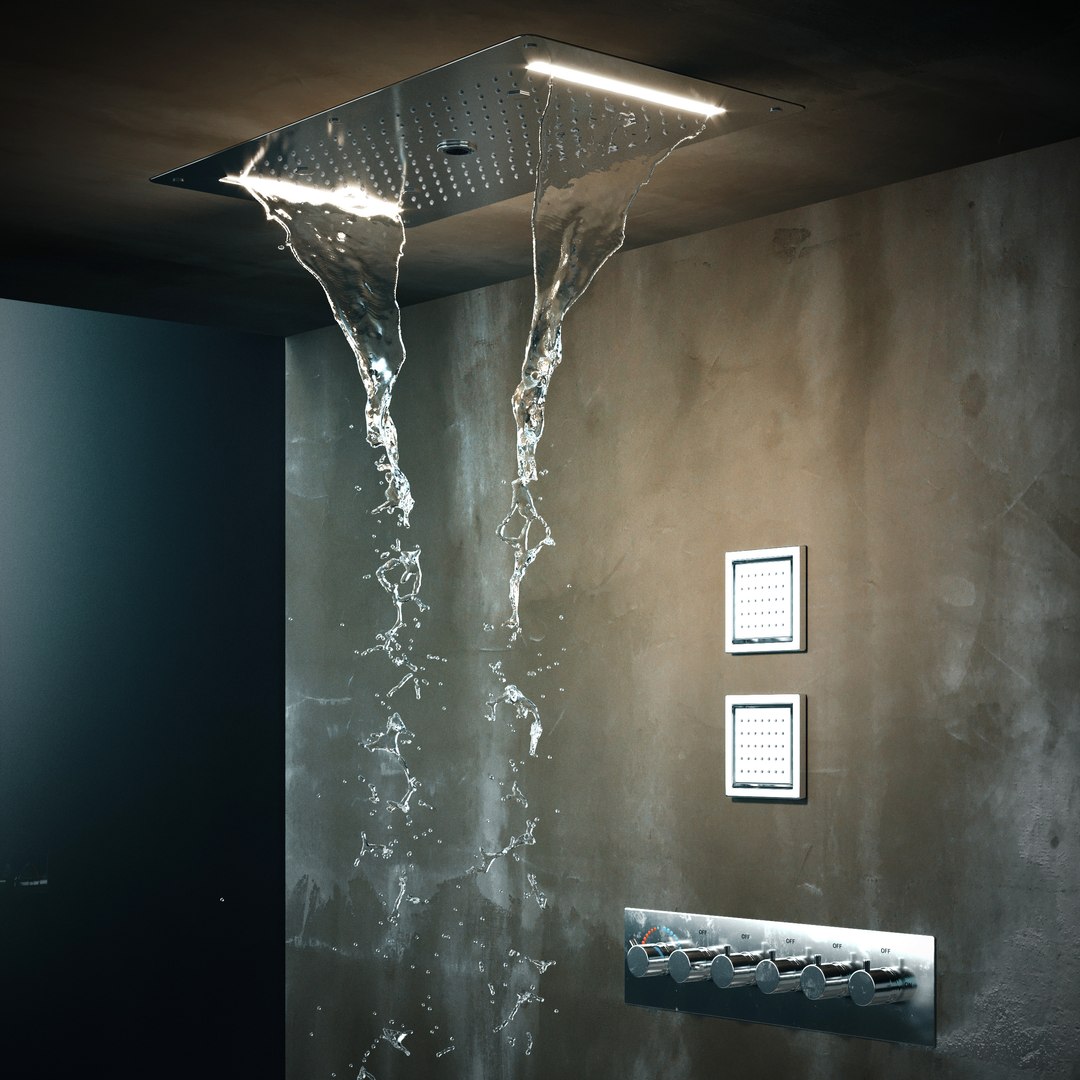 Shower Waterfall Simulation 3D Model - TurboSquid 1222686
