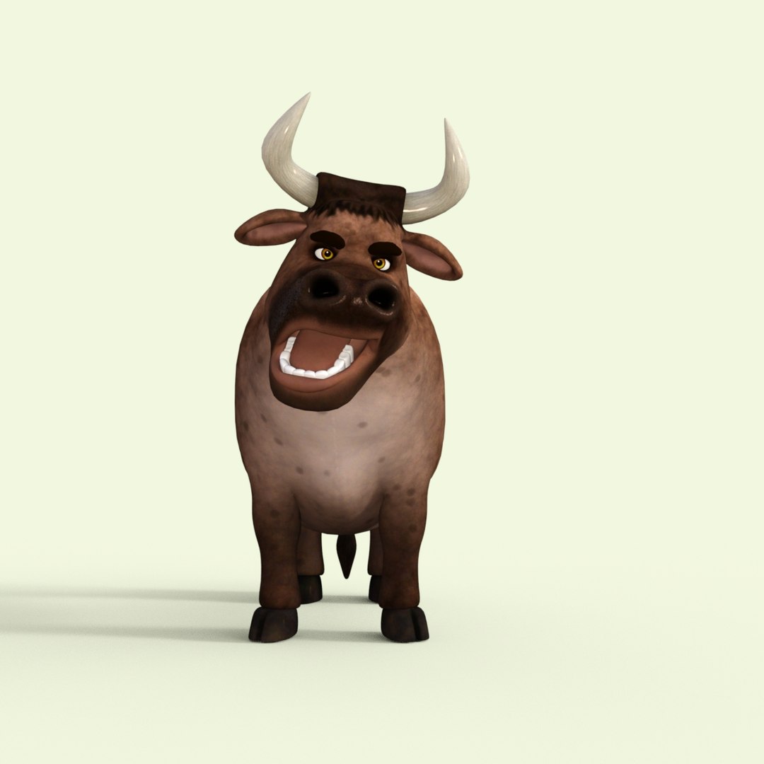Cartoon Bull 3D Model - TurboSquid 2143089