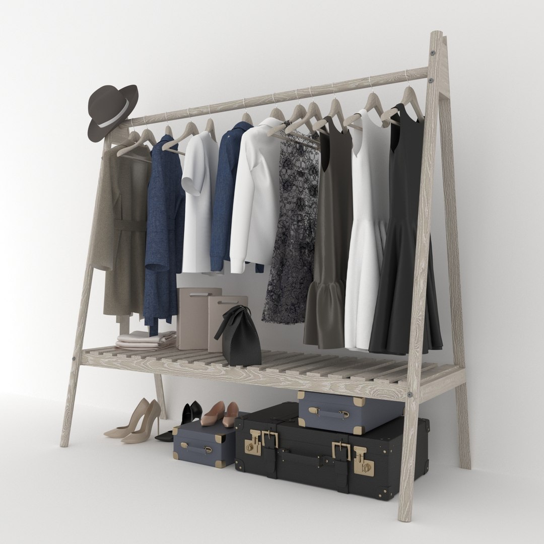 3D Clothing Rack Model - TurboSquid 1535195