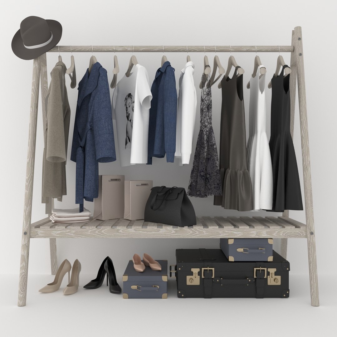 3D Clothing Rack Model - TurboSquid 1535195