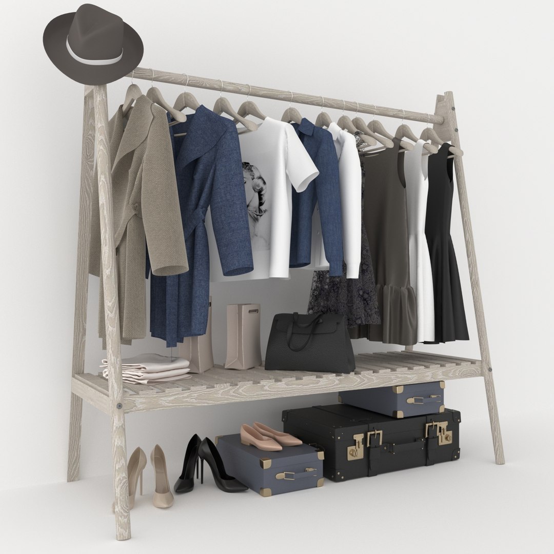 3D Clothing Rack Model - TurboSquid 1535195